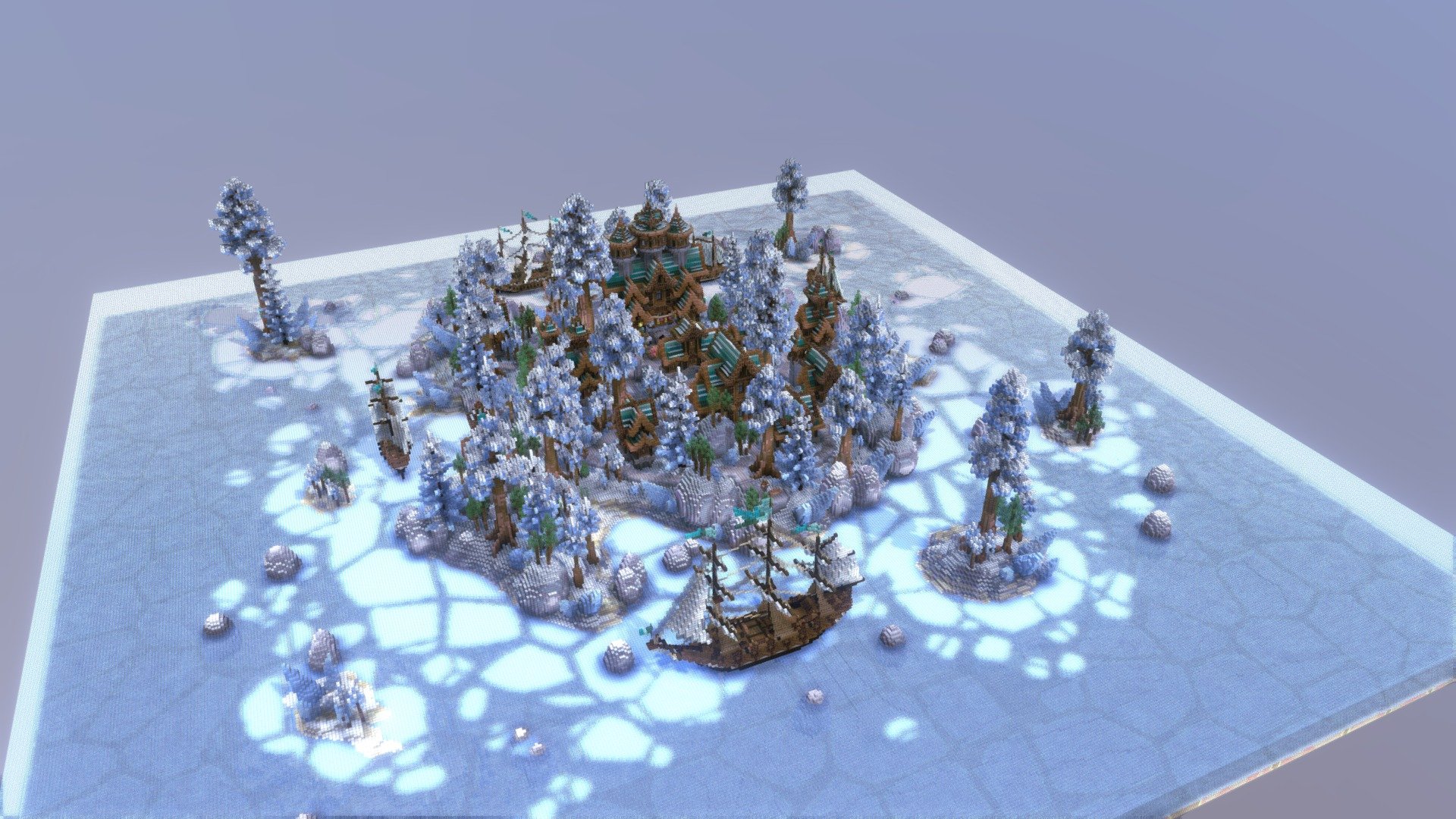 Winter - Blue Forest | 500x500 - 3D model by BreadBuilds [e0da57f] - Sketchfab