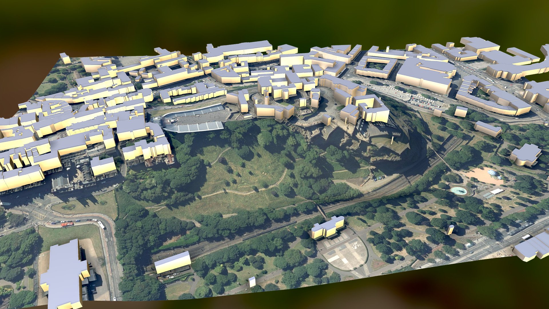 Edinburgh Castle and cubic buildings - Scotland - Download Free 3D ...