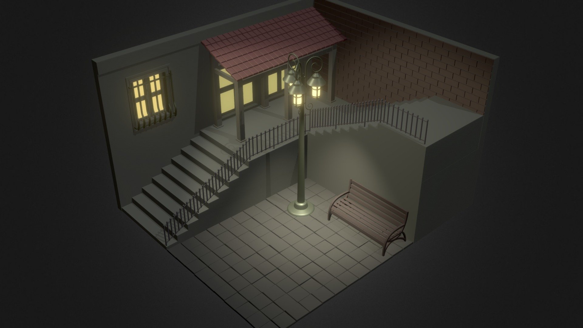 old courtyard - 3D model by Alexandr59 [e0f3c74] - Sketchfab