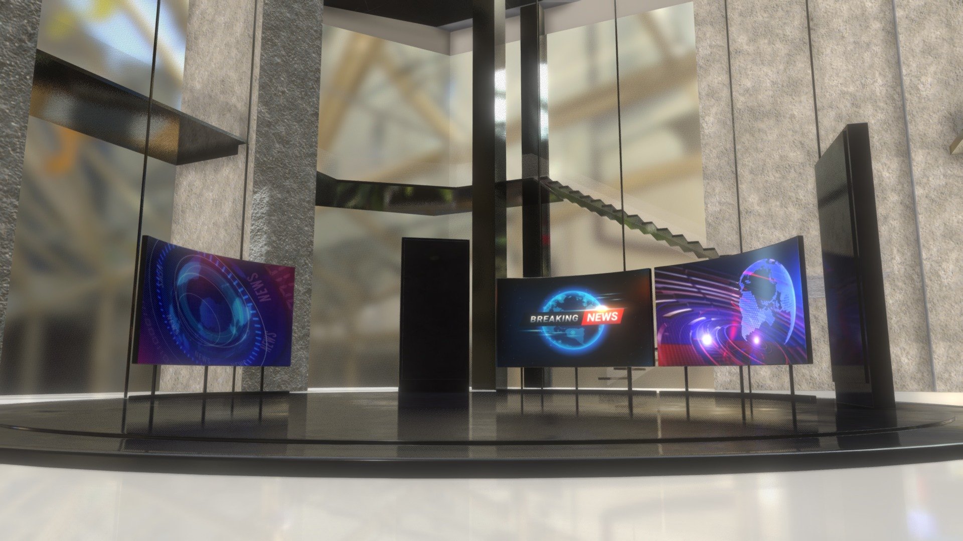 Tall interior broadcast studio - Buy Royalty Free 3D model by BANDANNA ...