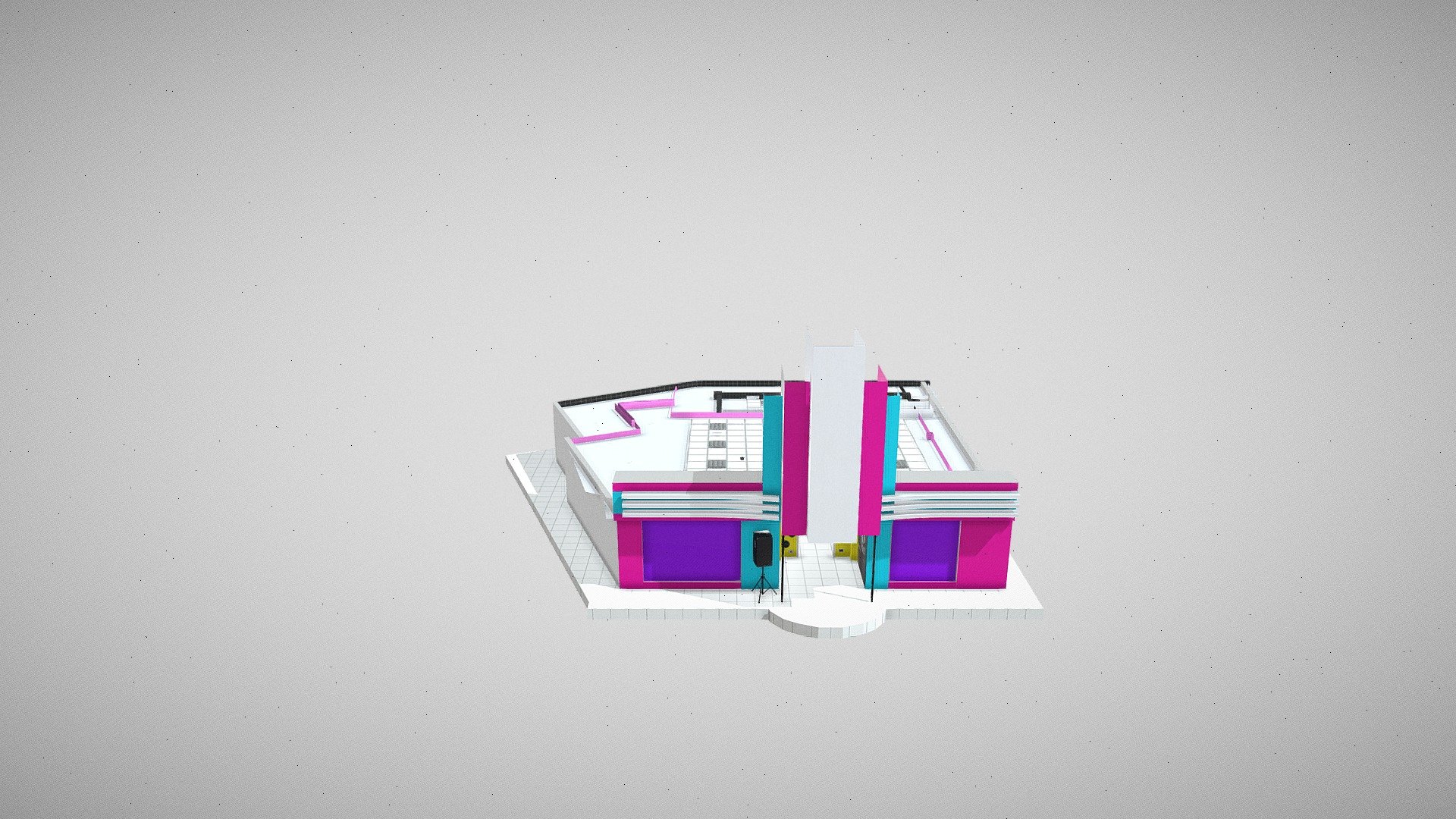 bar model with lights v2(2 WITH COMPREASED TEXTU - 3D model by ...
