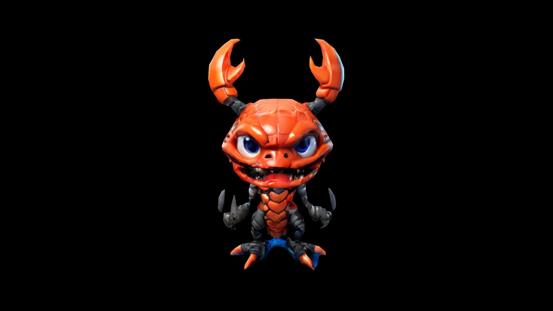 "Frenchie, a fierce digital creature with red ar - Download Free 3D ...