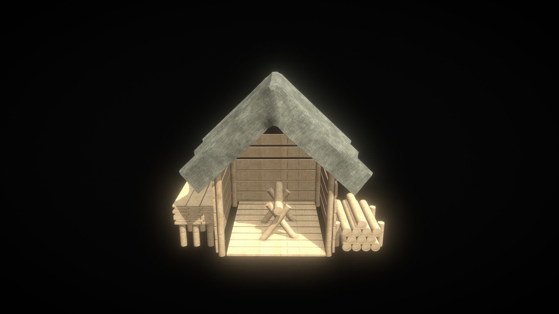 Woodcutter’s Hut StrongHold Crusader Inspired - Download Free 3D model ...