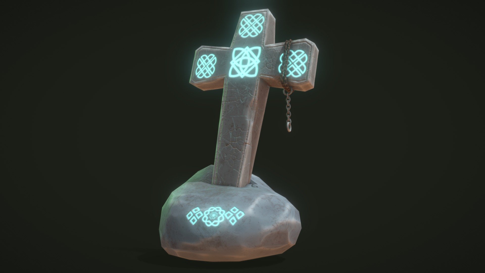 Sample casual stone with cross - 3D model by Sir Erdees (@sirerdees ...