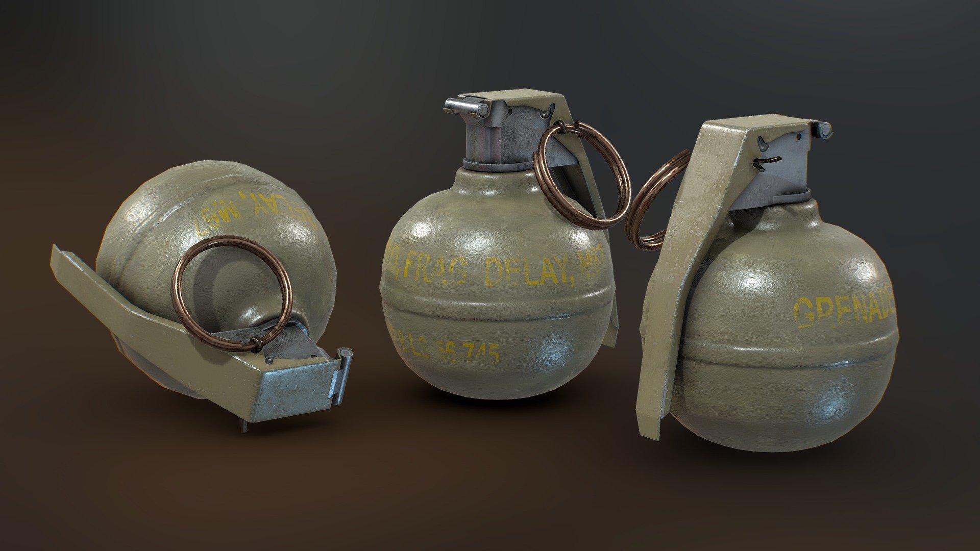 Hand Grenade M67 - Download Free 3D model by Sean Thomas (@foon ...