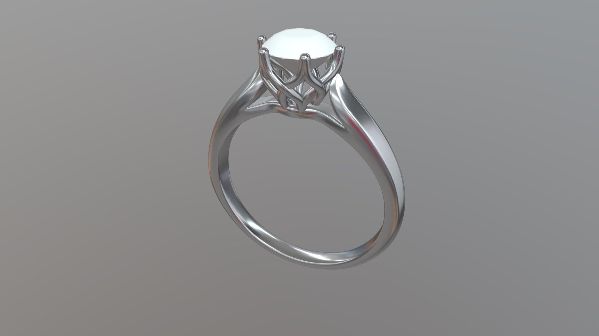 Silver Ring With Diamond - 3D model by andriitsok [e11e1f3] - Sketchfab