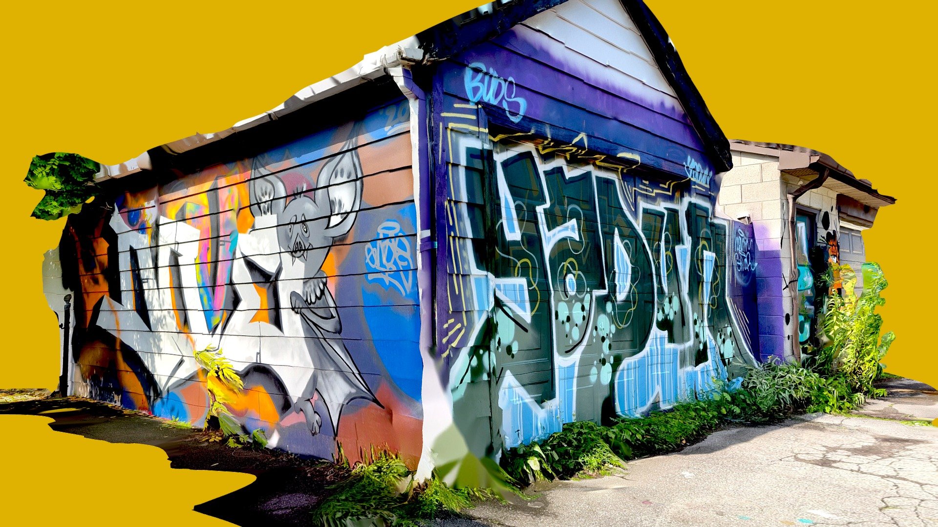 Giant Bat Graffiti off Locke Street - Download Free 3D model by ...