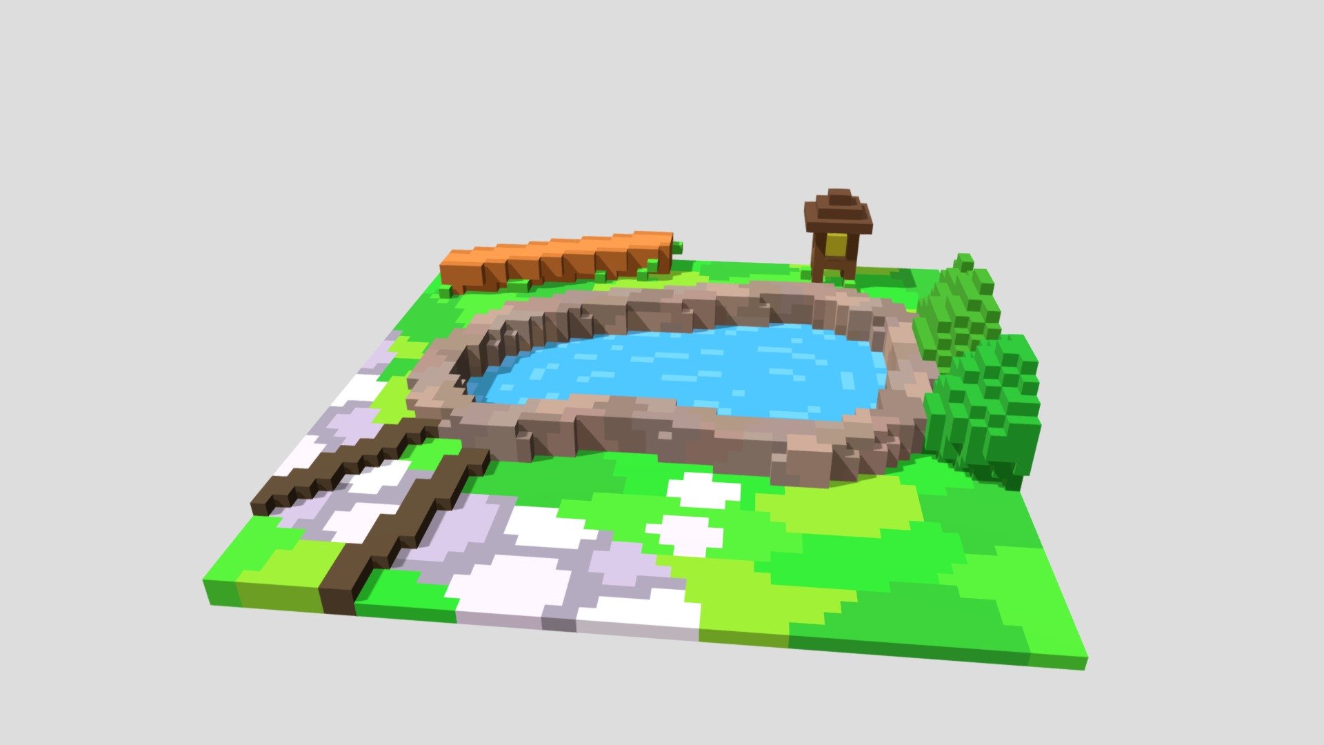 Voxel Pond - 3D model by nikrad (@nikrad.fl) [e11f430] - Sketchfab