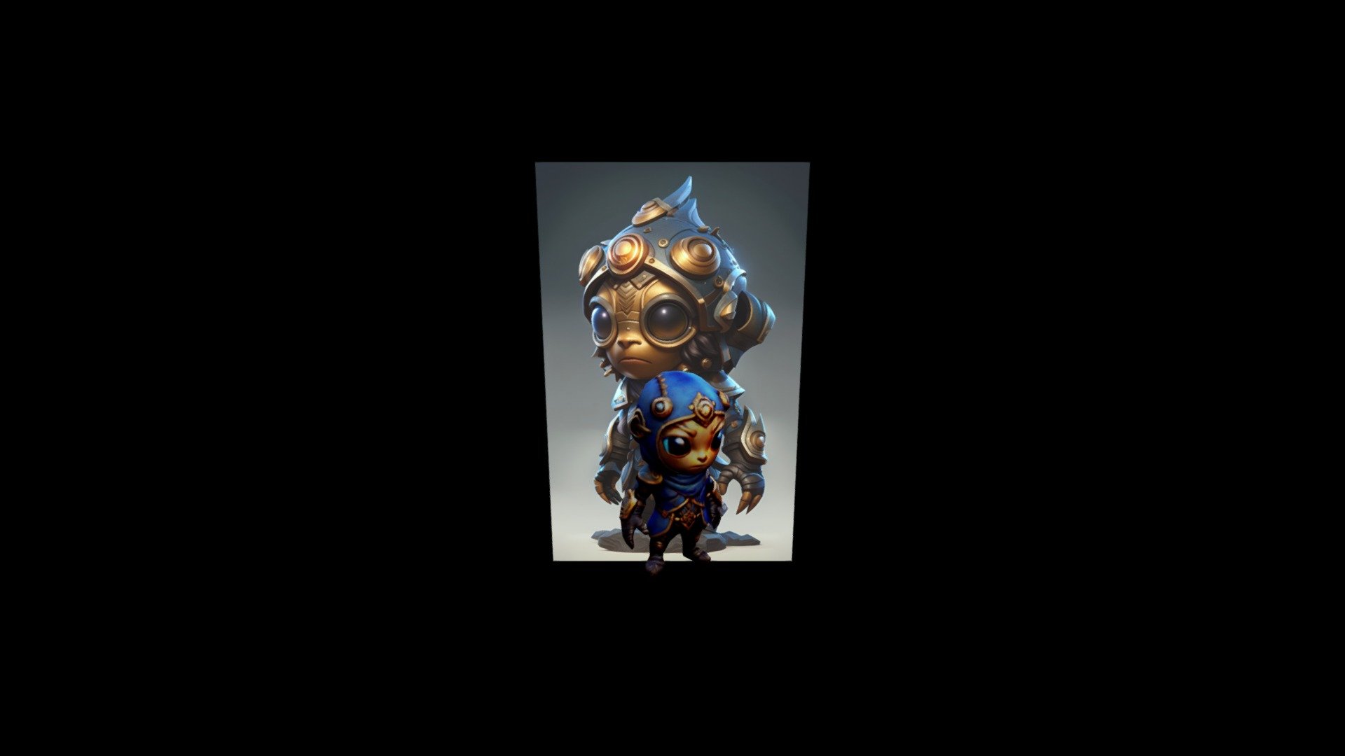 "Chibi Warrior with Gold Armor" A small, chib - Download Free 3D model ...