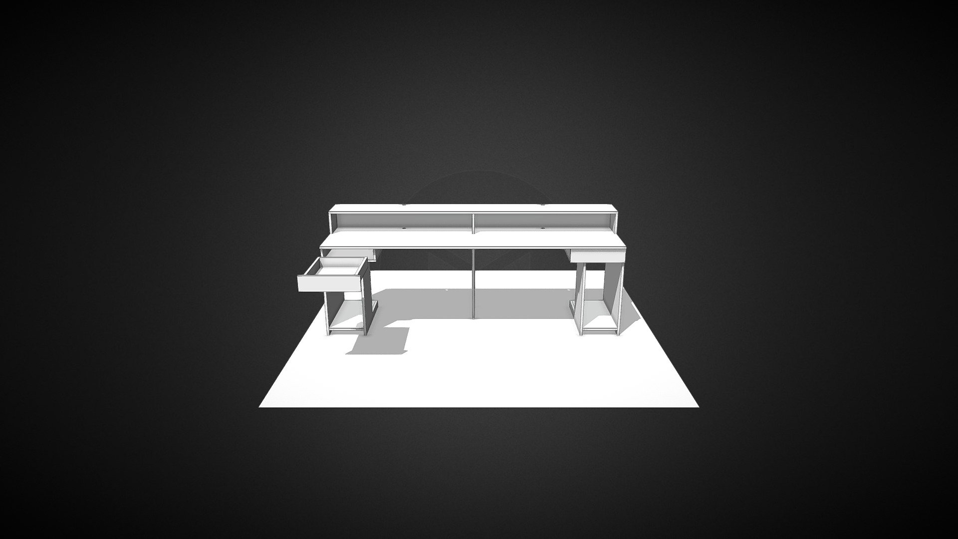 Design of a Computer table for 2 - 3D model by Fernanda Veletovac ...