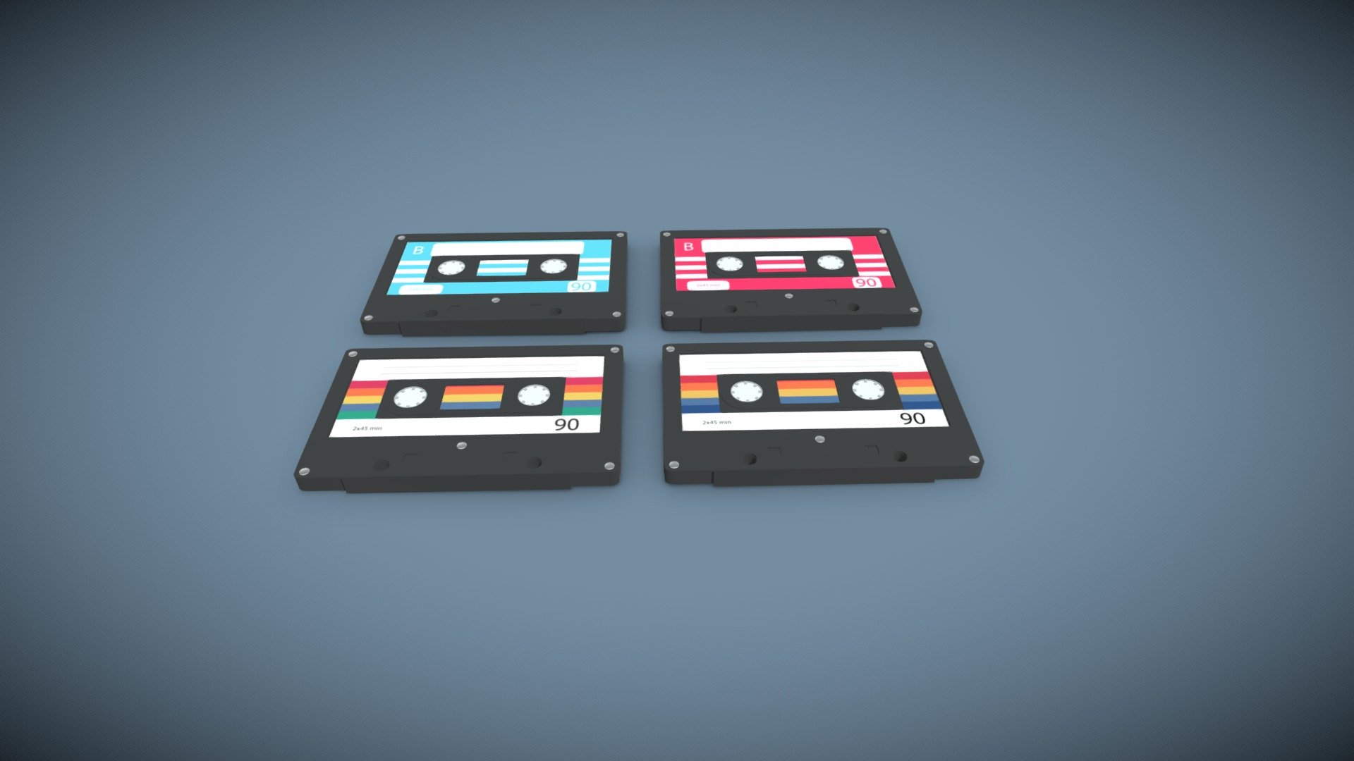 Retro Cassette Tapes Collection - Download Free 3D model by BlumShell ...