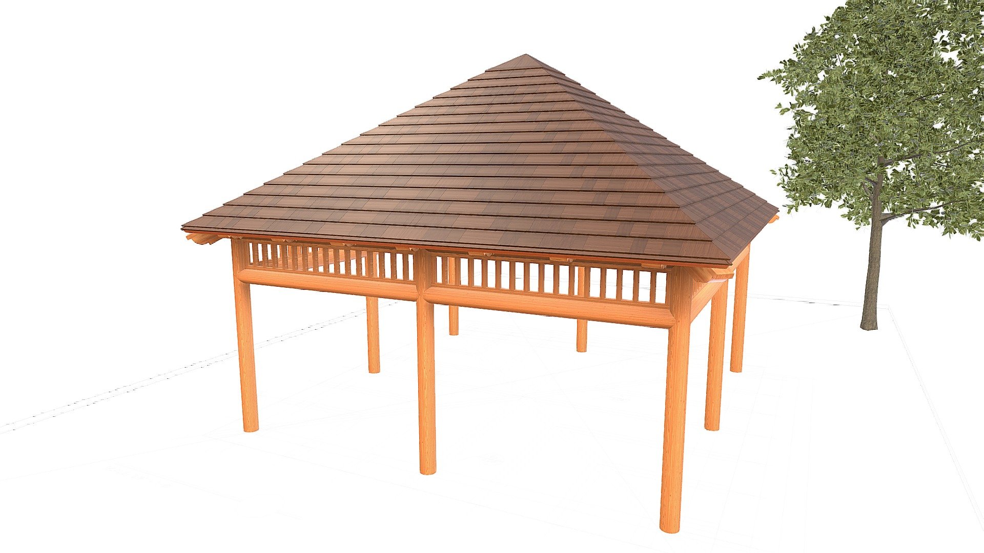 Custom Hip Roof Pavilion - 3D model by Forever Redwood [e13a734 ...