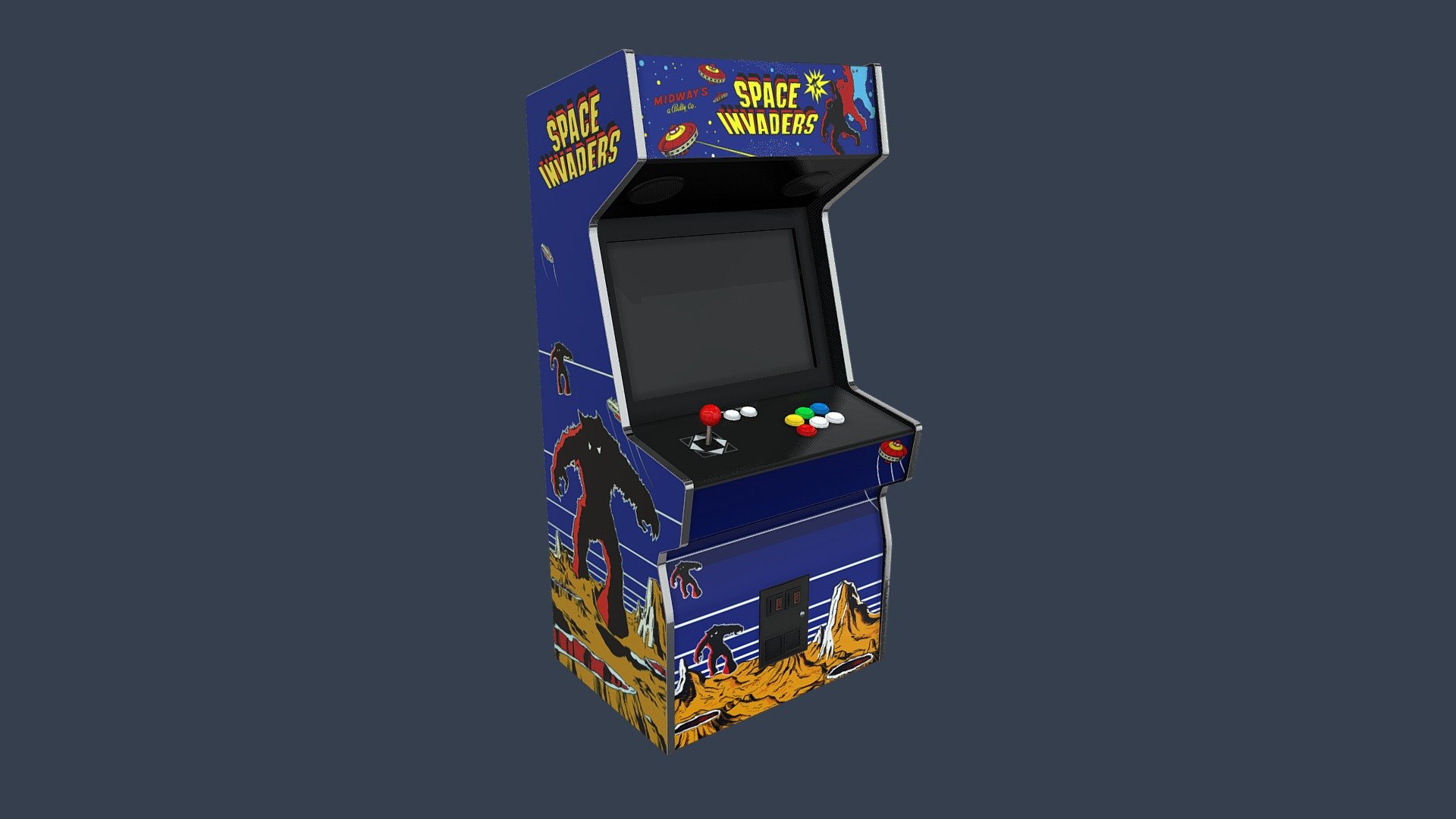 Space Invaders Arcade Machine - 3D model by Topazure [e13ab8c] - Sketchfab