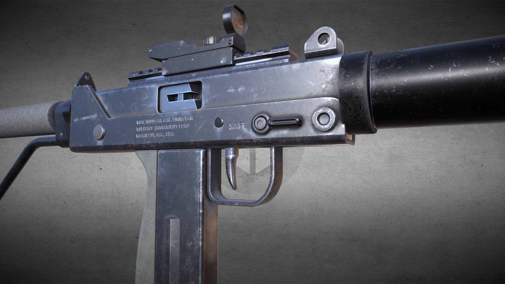 MAC-10 Game Asset - 3D model by willphase1 [e149755] - Sketchfab