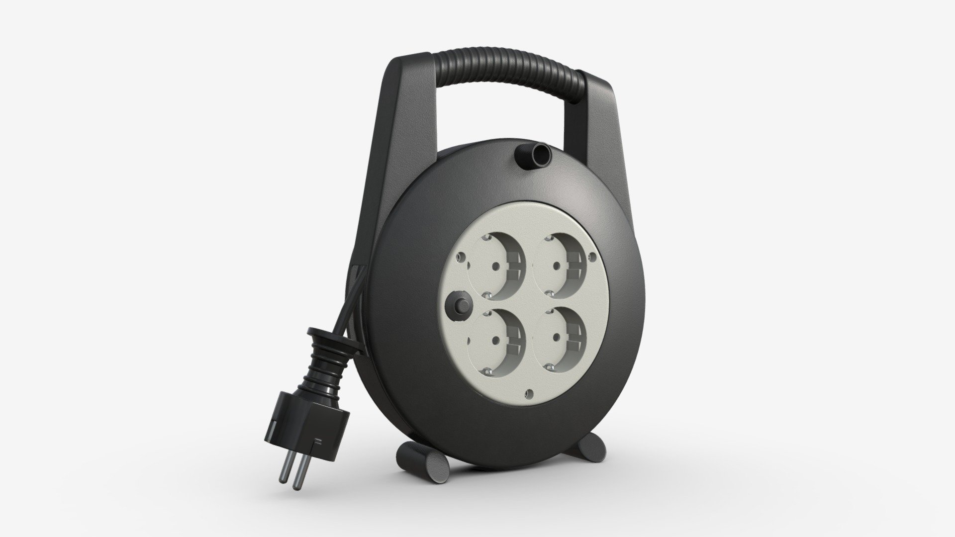 Extension cord reel with sockets 02 - Buy Royalty Free 3D model by ...