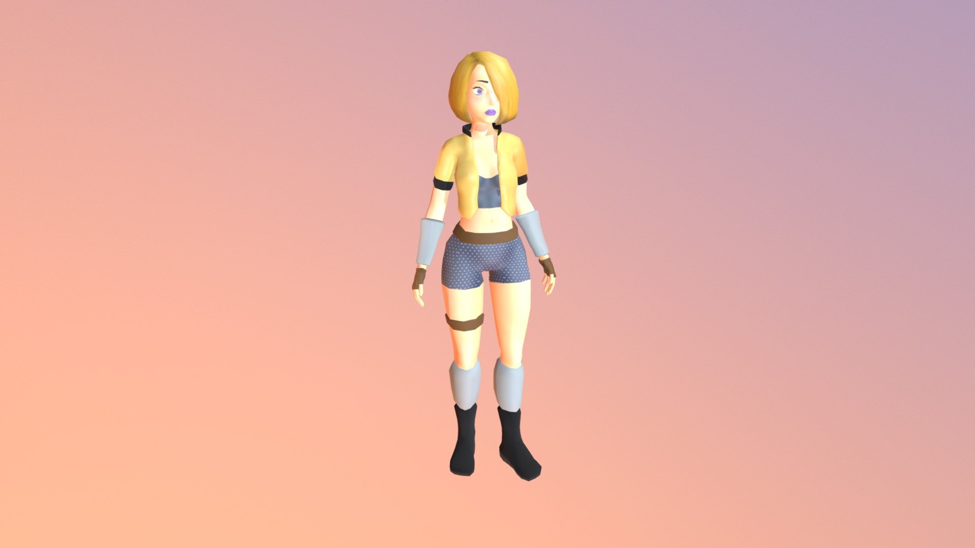 Cartoony Girl - 3D model by Cinos [e1558b3] - Sketchfab