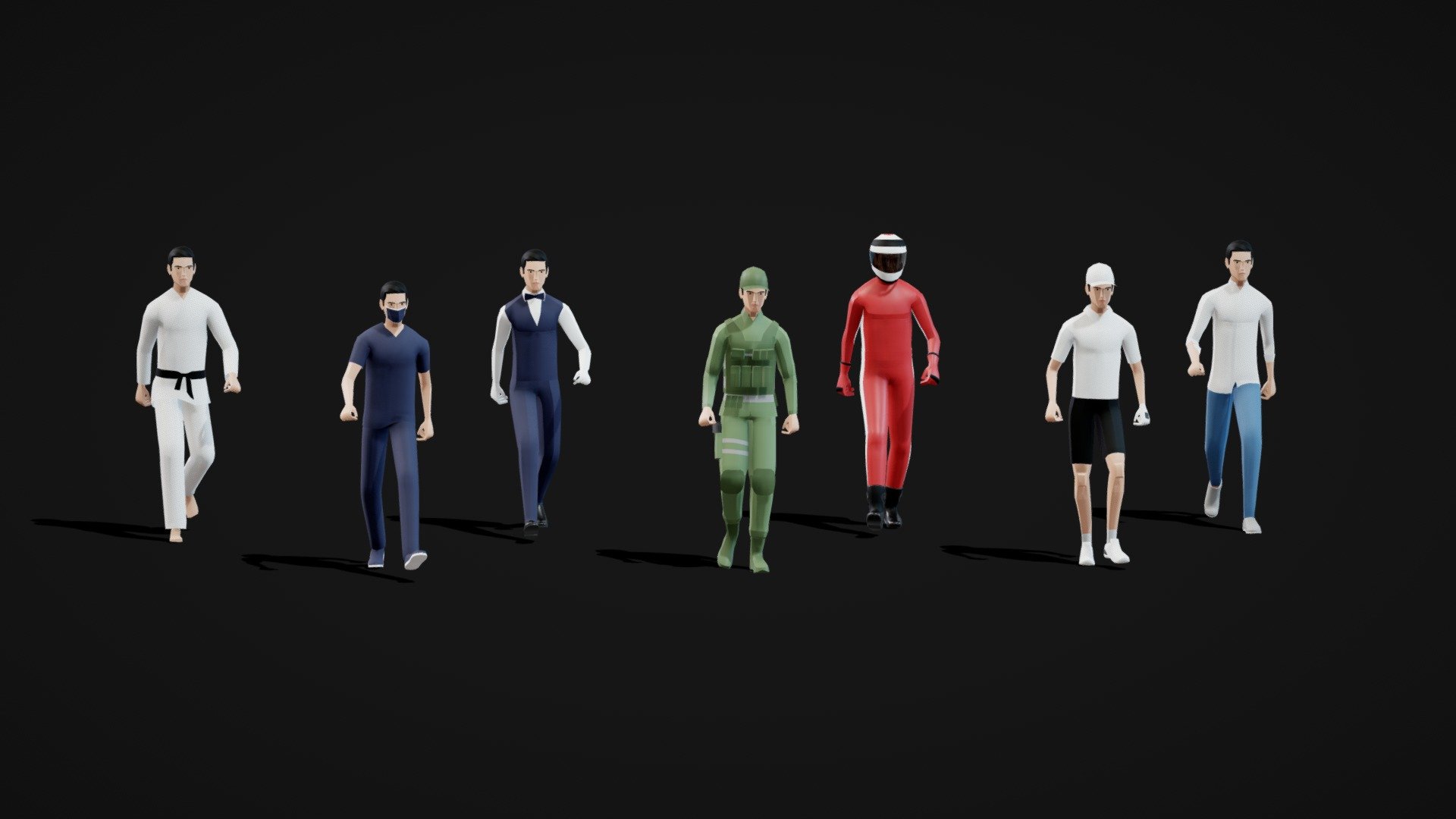 Male Pack 03 - Lowpoly - Rigged - Buy Royalty Free 3D model by 5th ...