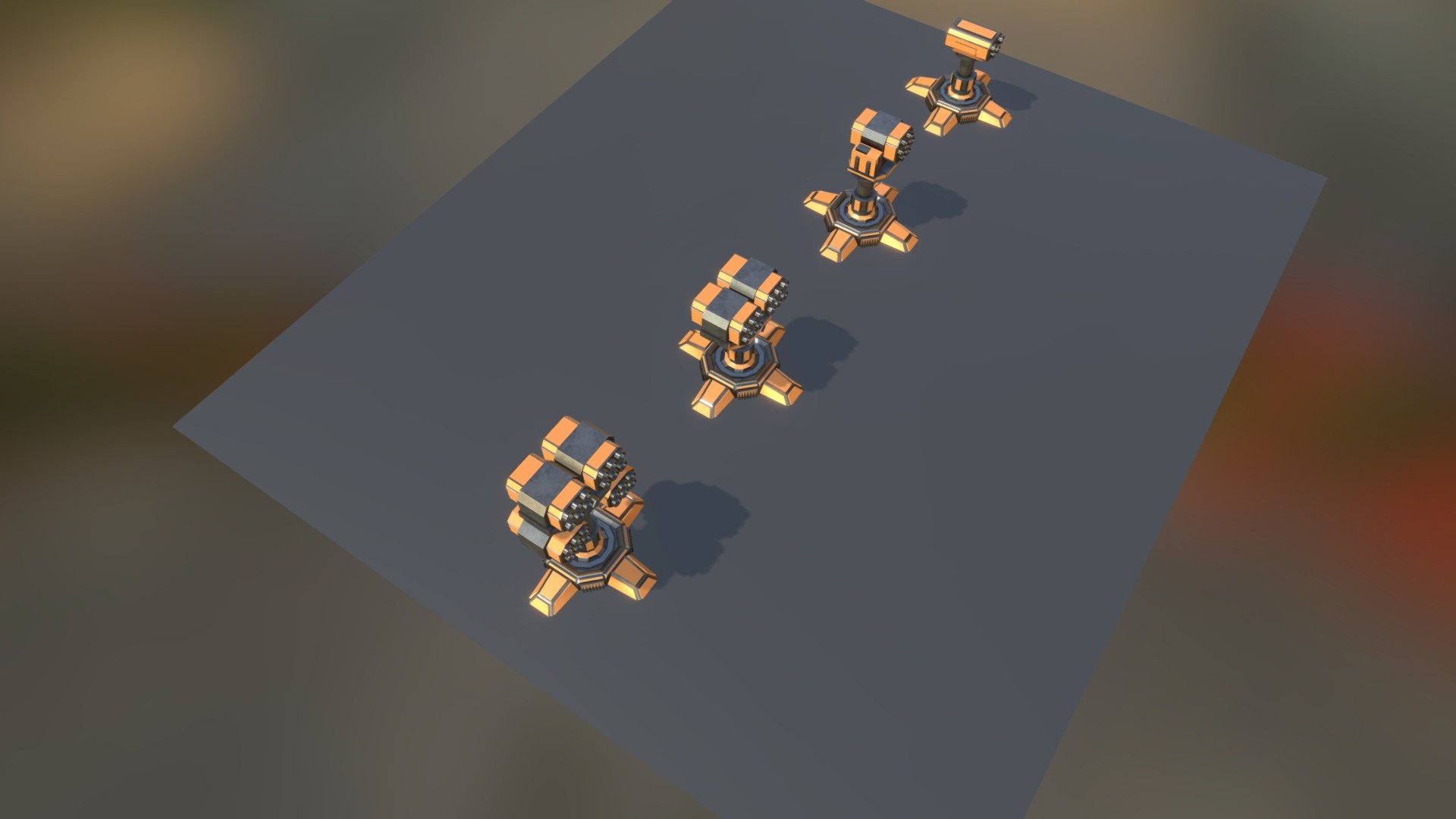 SciFi Turrets Set 2 - Missile turret - Buy Royalty Free 3D model by ...