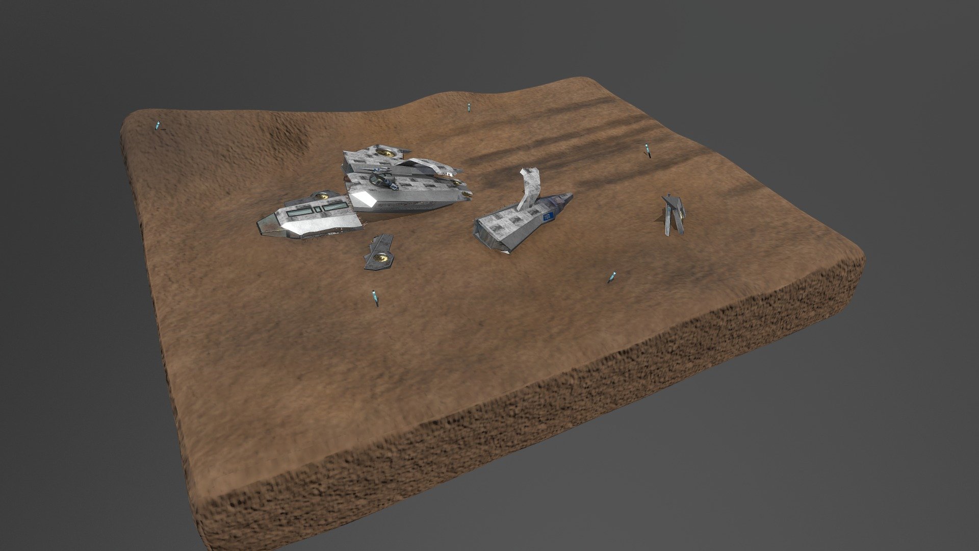Crashed Space Ship - 3D model by K.Kisjes [e165e58] - Sketchfab
