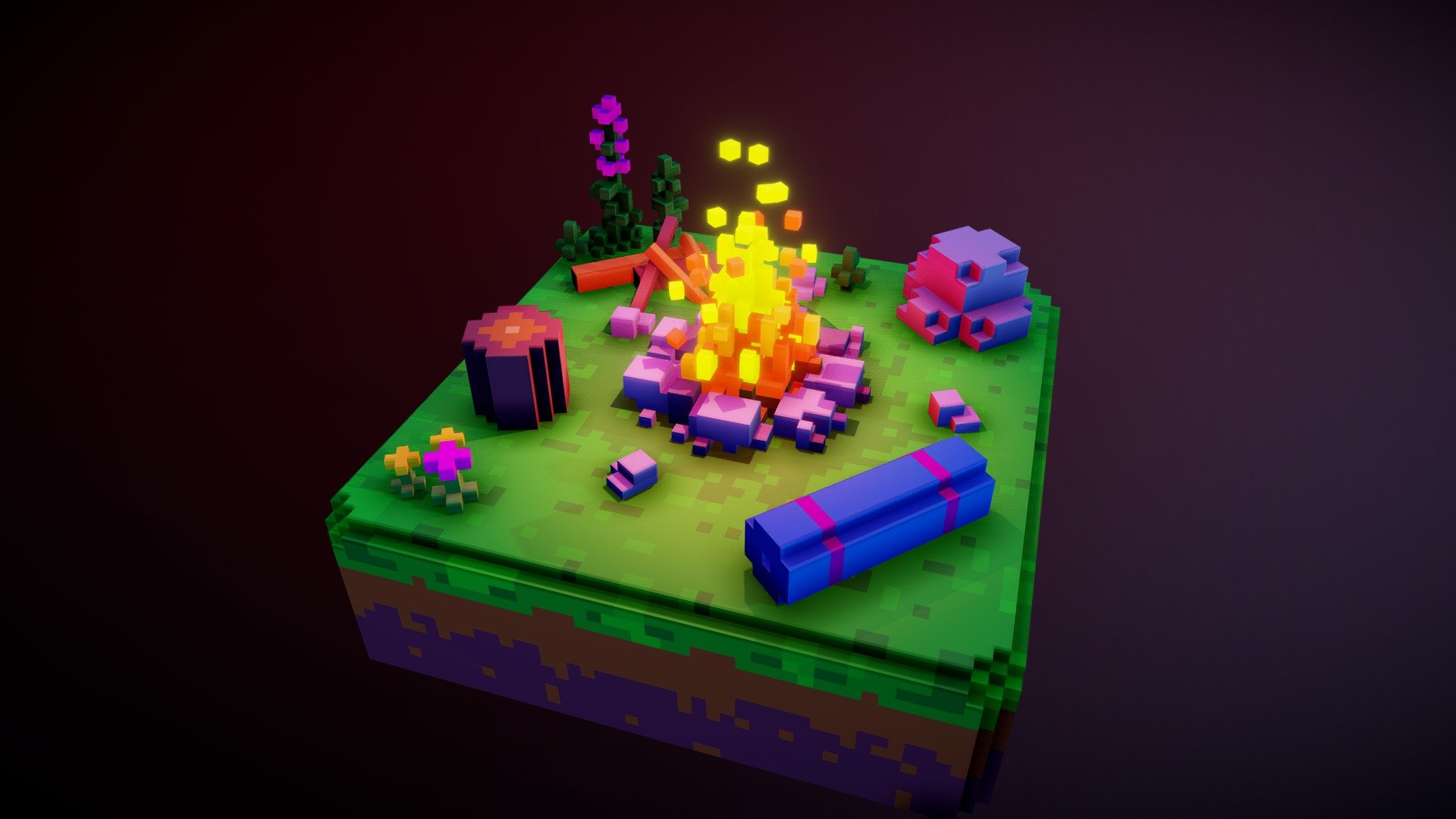 campfire at night - 3D model by Cansu Deniz Ozben (@cansudeniz ...