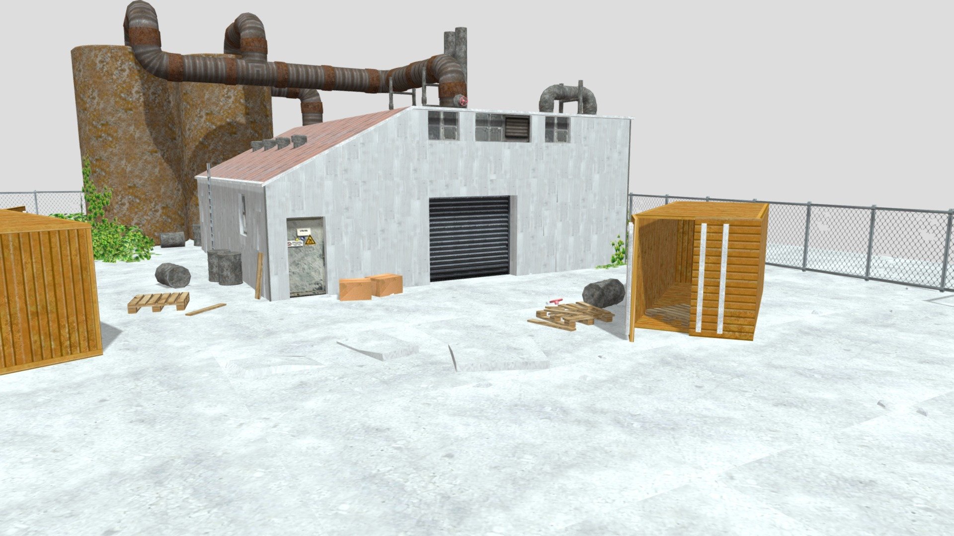 abandoned_factory_modular_kit - 3D model by convrseai [e175831] - Sketchfab