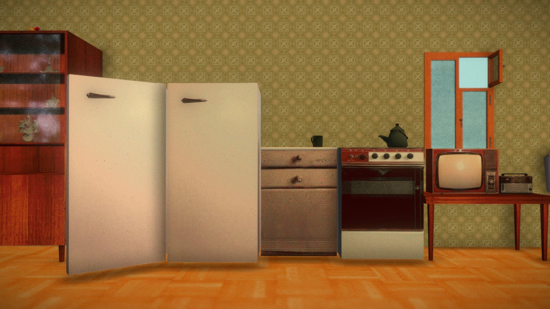 Post-soviet furniture set with dithering - Download Free 3D model by ...