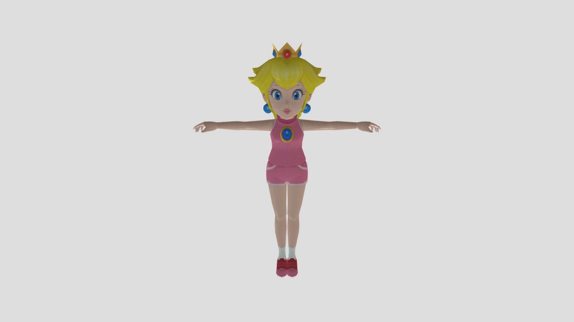 GameCube - Mario Superstar Baseball - Peach (1) - 3D model by ...