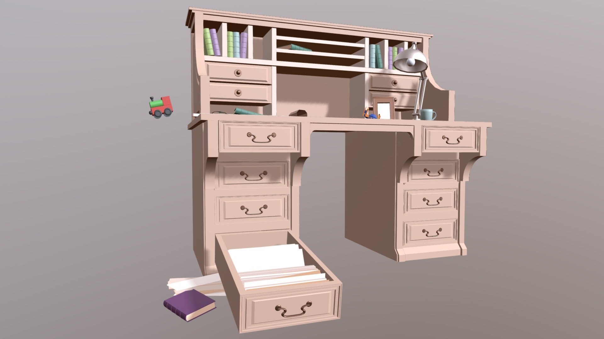 coloured desks - Download Free 3D model by habeessatt [e17af92] - Sketchfab