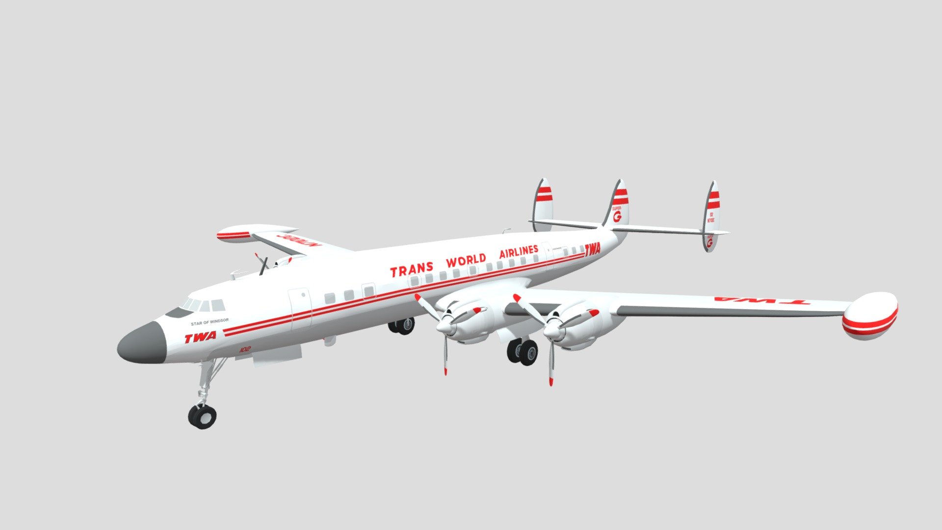 Lockheed L-1049G twa - Download Free 3D model by zairiq zairiq ...