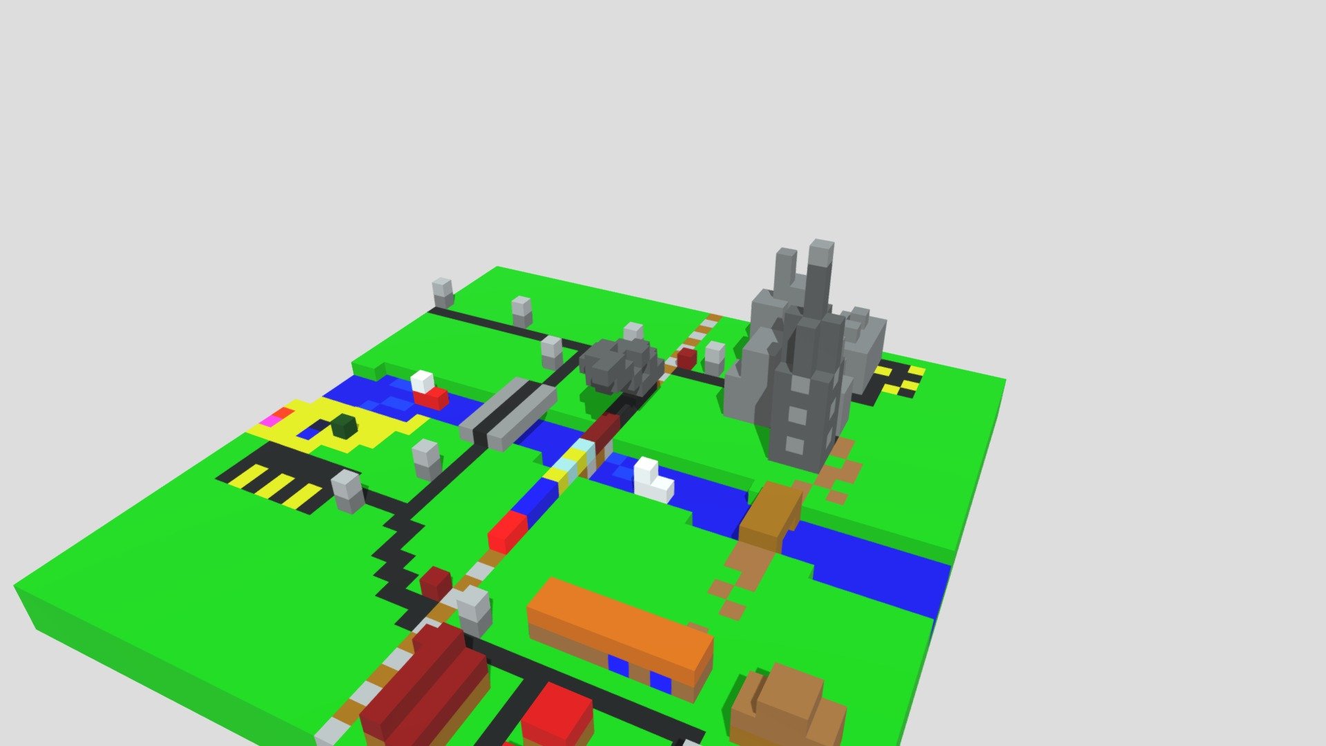 city and country - 3D model by LKvoxel [e185dfa] - Sketchfab