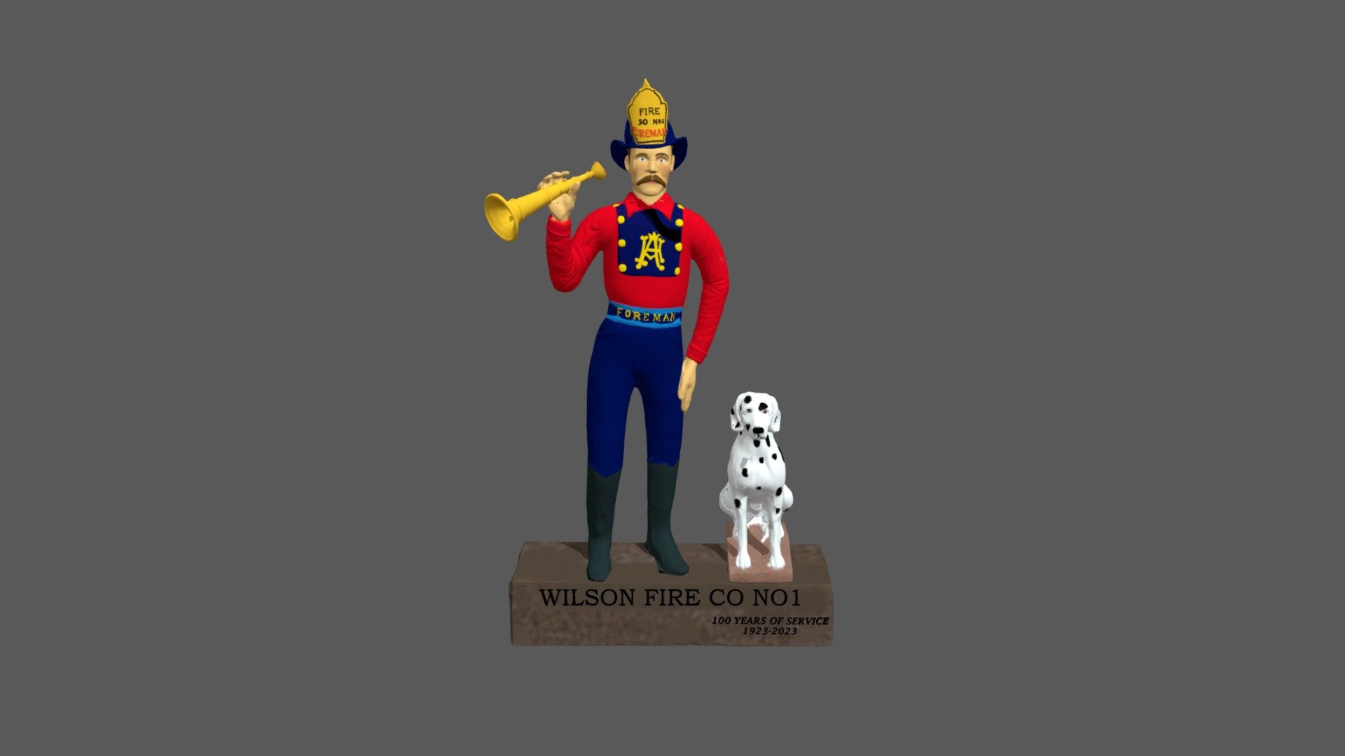 Wilson Fire Co Statue 3D Scan - 3D model by Stache3D [e18fe7c] - Sketchfab