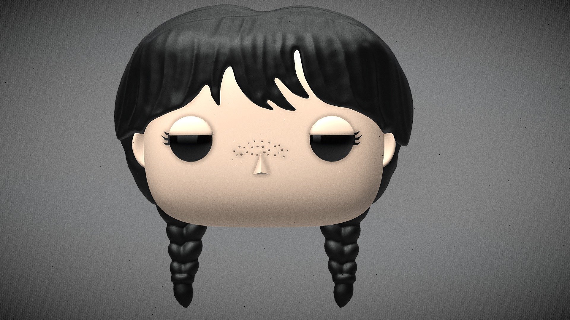 WEDNESDAY FUNKO POP HEAD DRAFT2 - 3D model by UGIBUGI [e191d8e] - Sketchfab