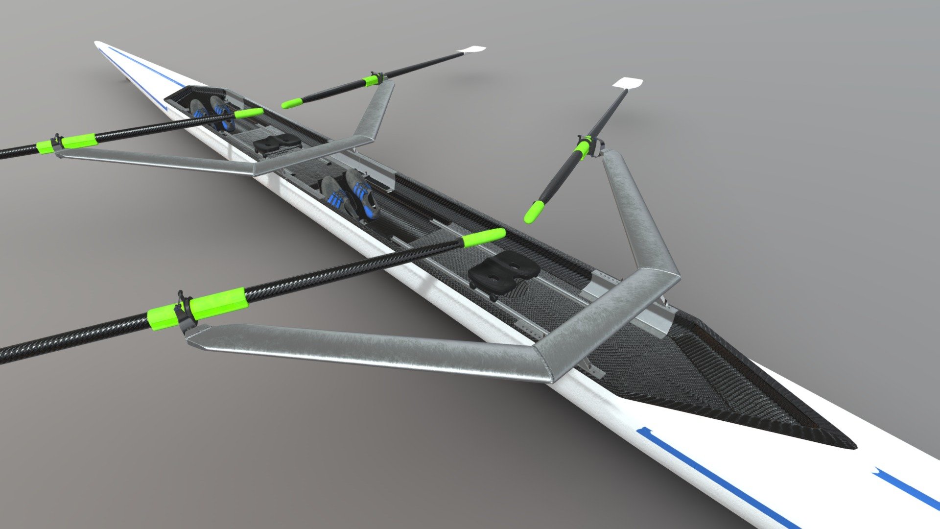 Double Scull Rowing Boat - 3D model by adrianovalentini ...