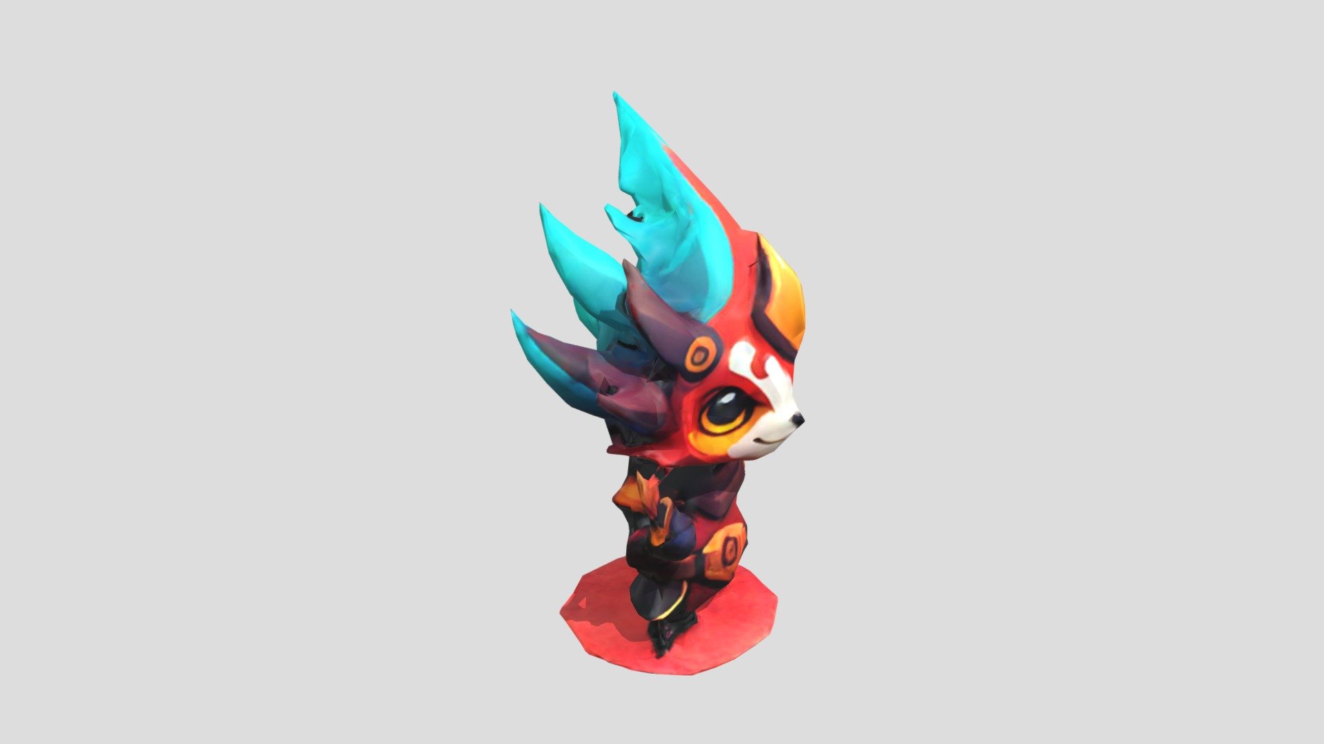 A character with blue and red fire-themed hair, - Download Free 3D ...