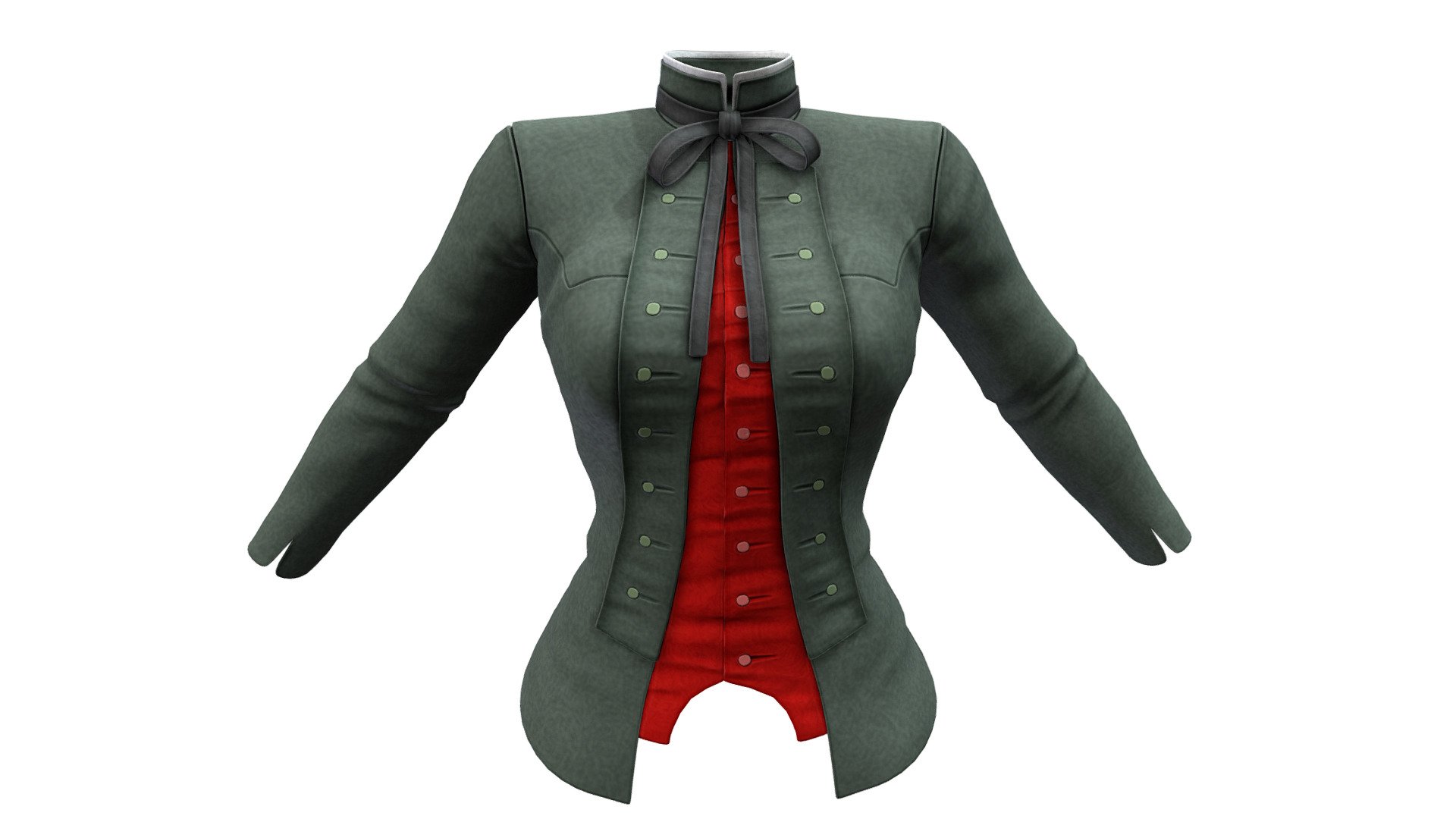 Female Victorian Era Tailored Jacket - Buy Royalty Free 3D model by ...