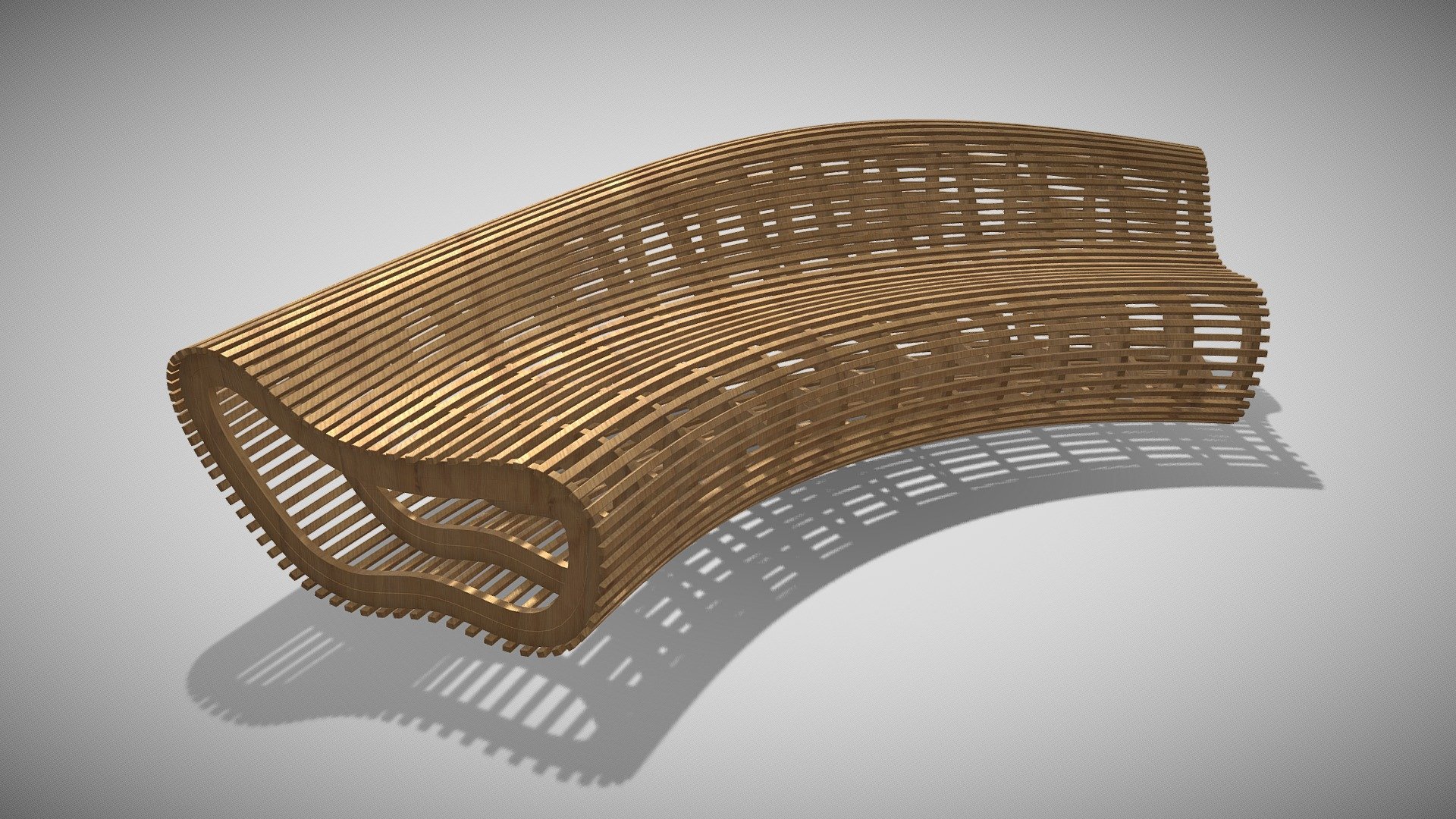 Curved Bench Parametric - Buy Royalty Free 3D model by Vertex ...