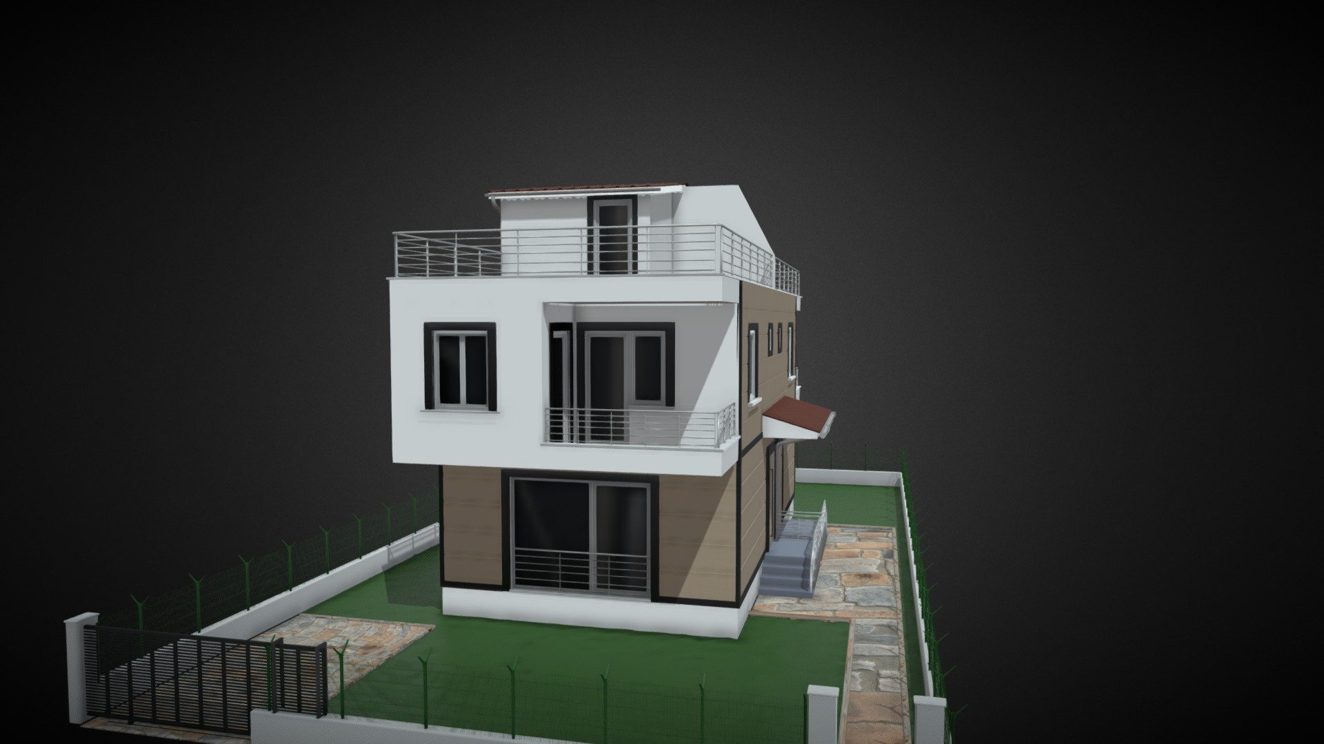 Detached House - 3D model by emrebaturbatus [e1a9c71] - Sketchfab