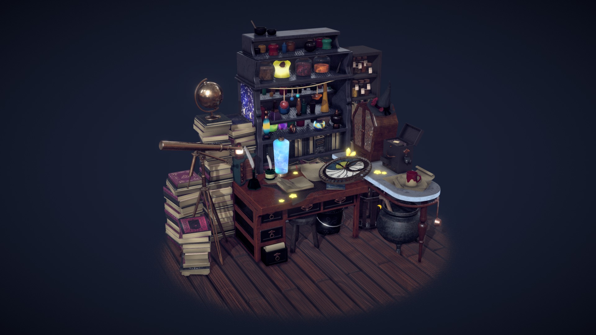 Witch's work table - 3D model by laureathenaelle [e1b2854] - Sketchfab