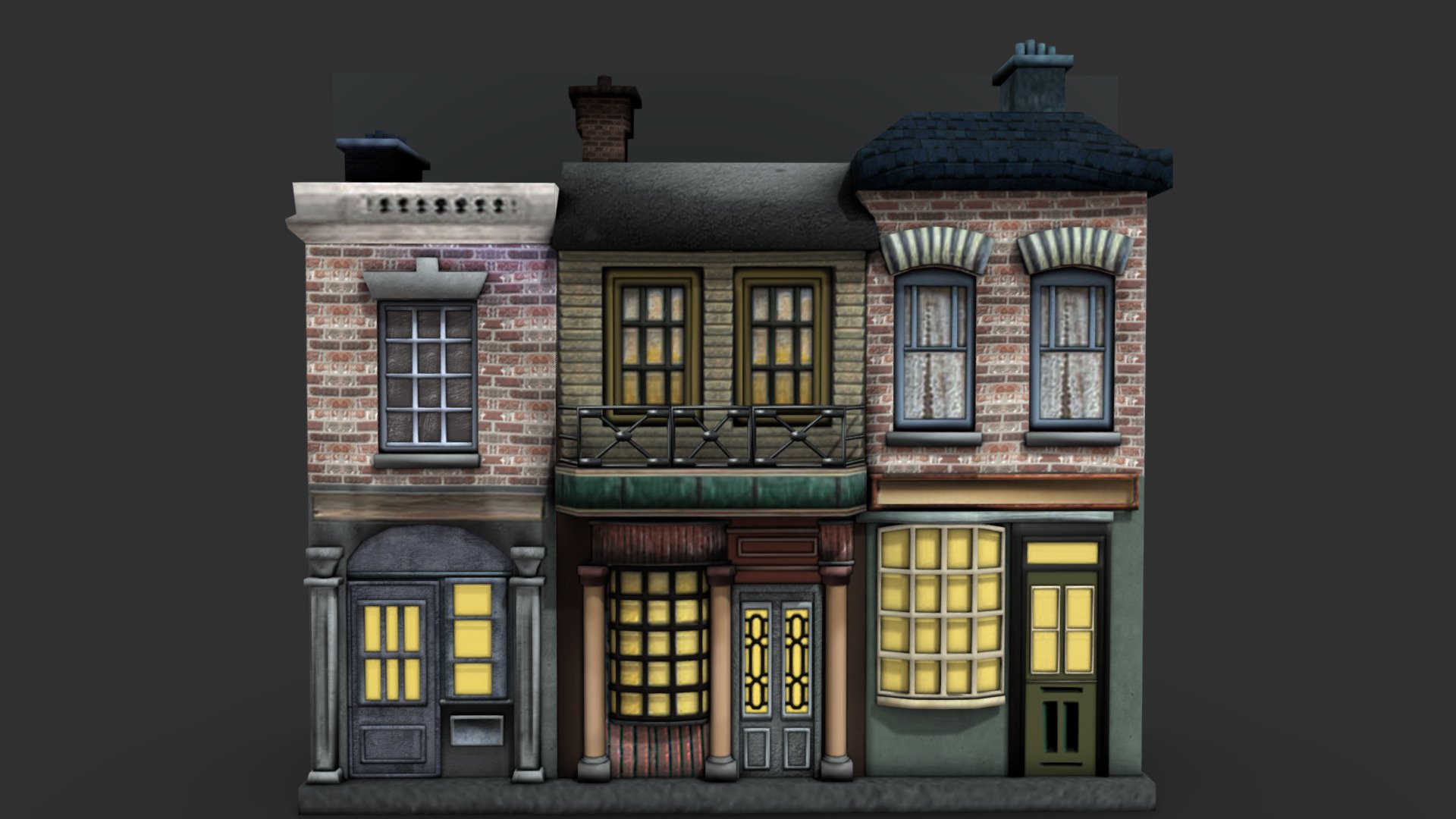 Low Poly Modular Street Building Exterior - Buy Royalty Free 3D model ...