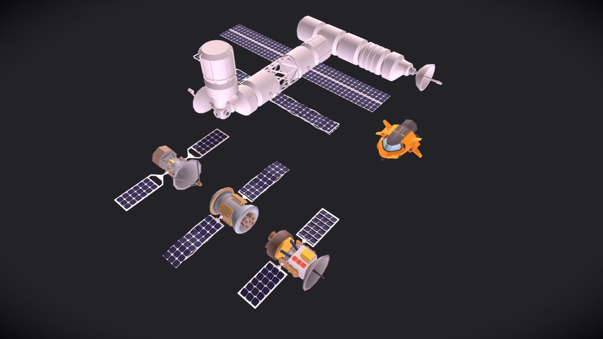 Low Poly Modular Space Game Assets - 3D model by gunes.duyul [e1bed6d ...