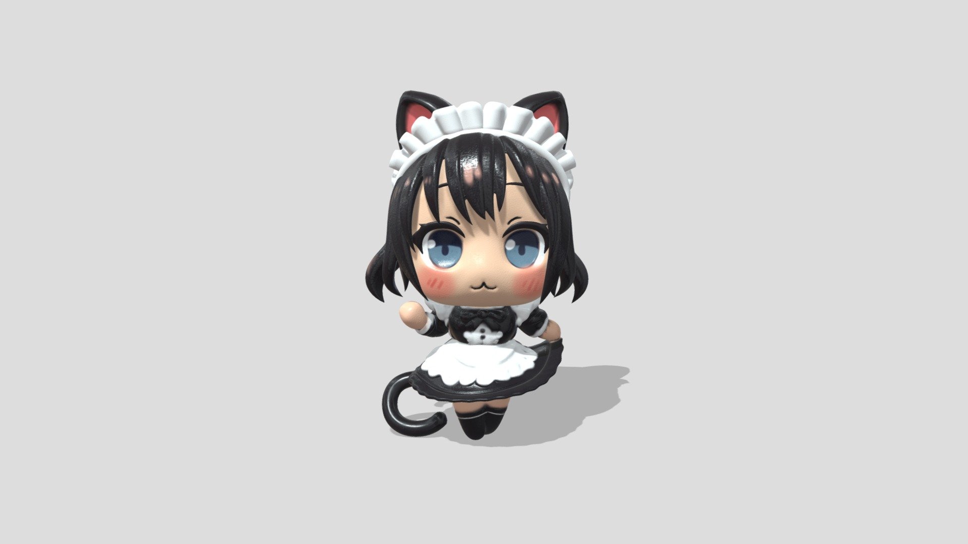 Cute Maid Cat Girl Chibi - 3D model by igambitoi [e1c13a5] - Sketchfab