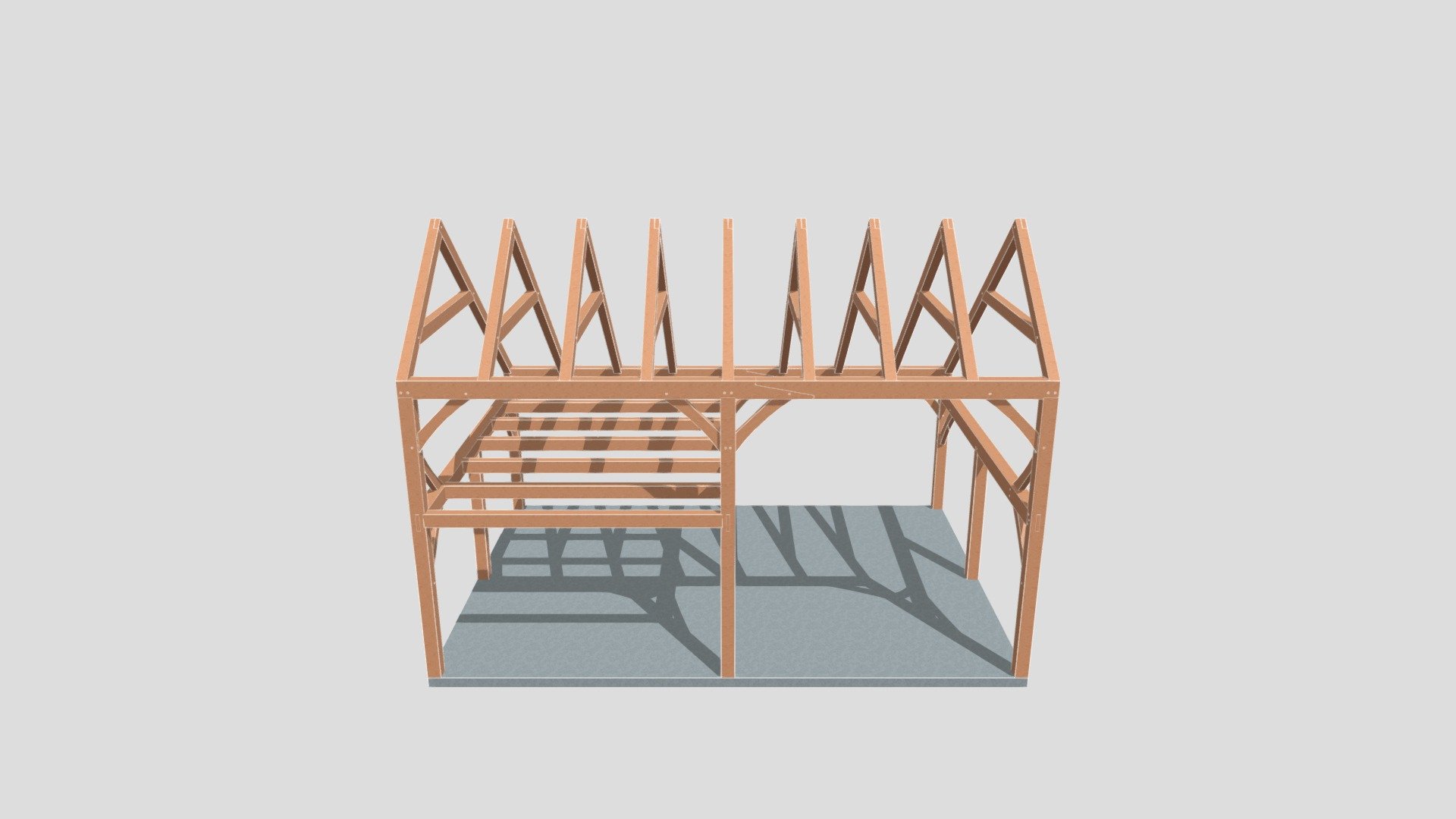 28x20 Salt Box Plan (16941) - 3D model by BIGWOOD [e1c700c] - Sketchfab