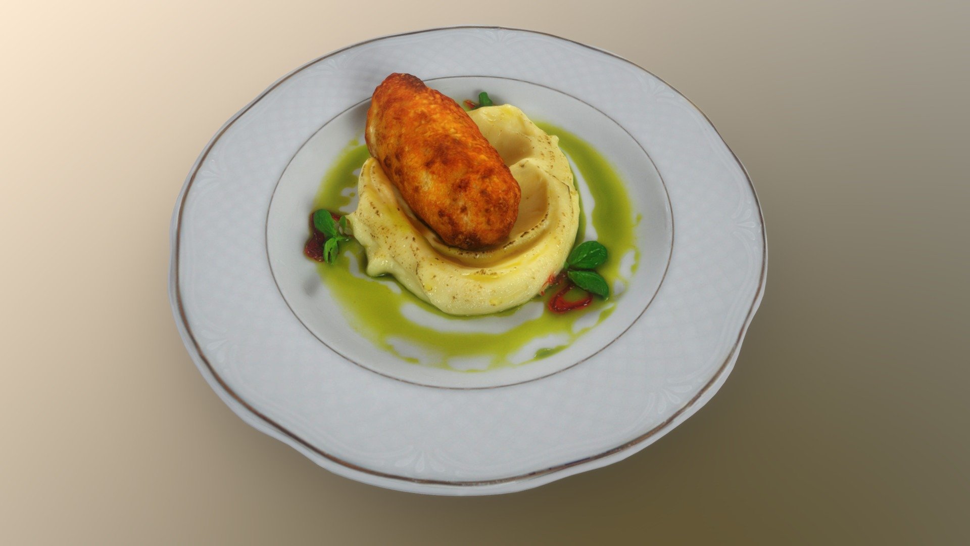 Cutlet in Kiev Котлета по-киевски - Buy Royalty Free 3D model by Moryak ...