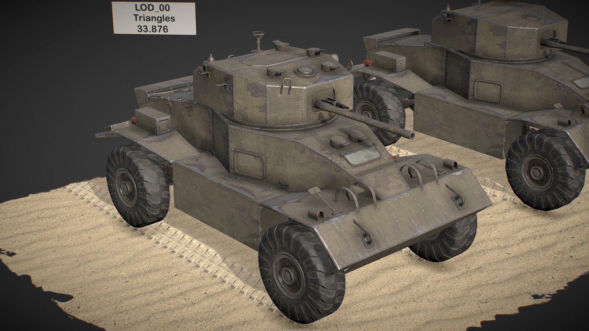 British Tank Armored car aec mk 2 + LOD_01 - Buy Royalty Free 3D model ...