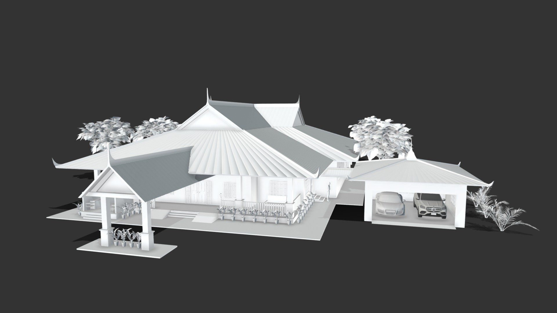Modern Kampung Layout (roof) - 3D model by Khair (@khairkhaider ...