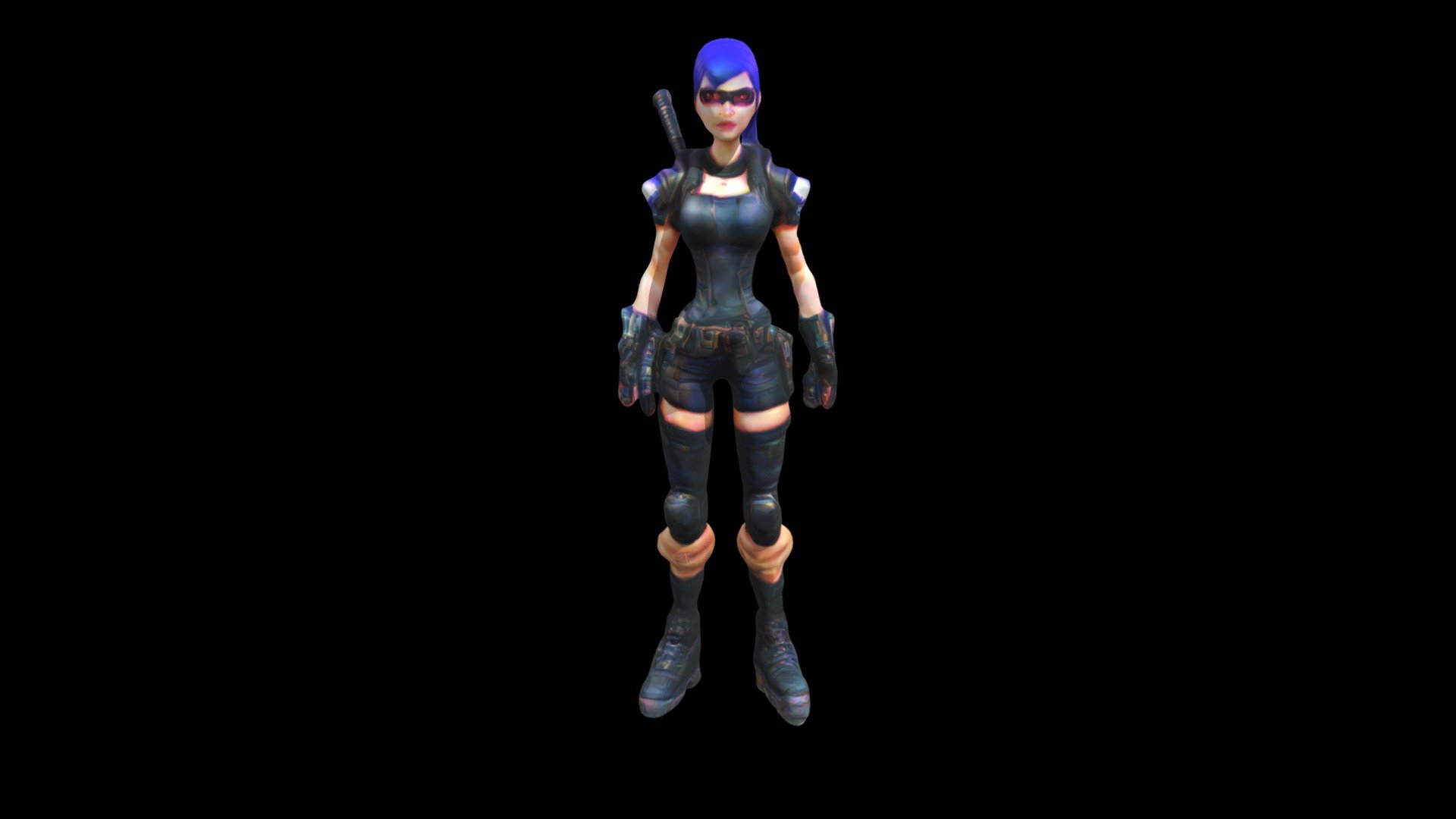 cyberpunk geek girl fantasy overwatch Game ready - Download Free 3D ...