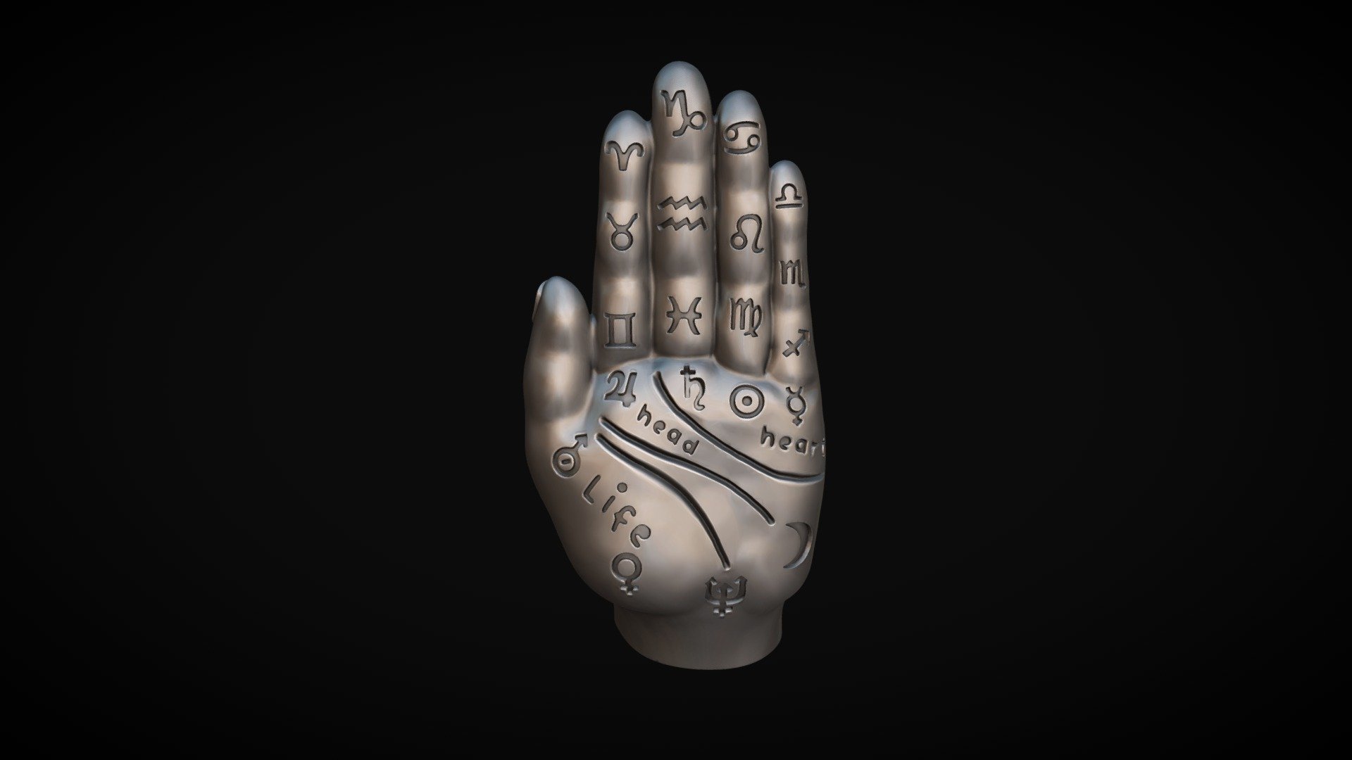 3d printable chiromancy hand - Download Free 3D model by TomasLA ...