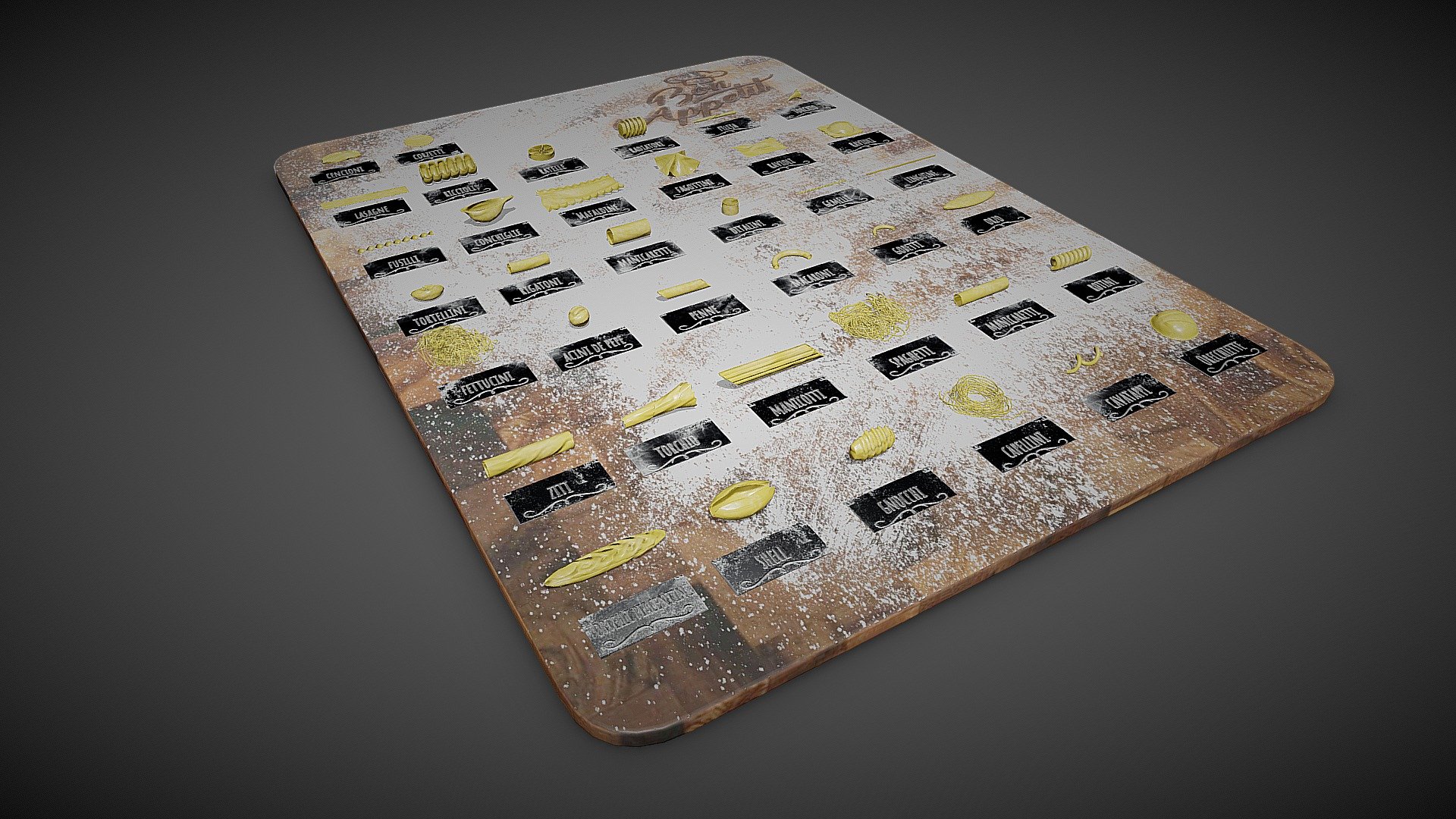 Assortment of pasta - 3D model by russ_rp [e1e4183] - Sketchfab
