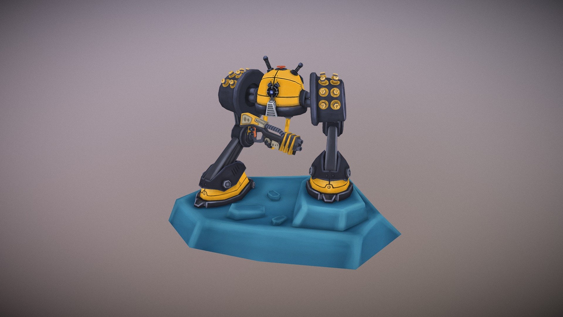 Two-legged battle mech - 3D model by Tox-tox (@xvoidax) [e1e9057 ...