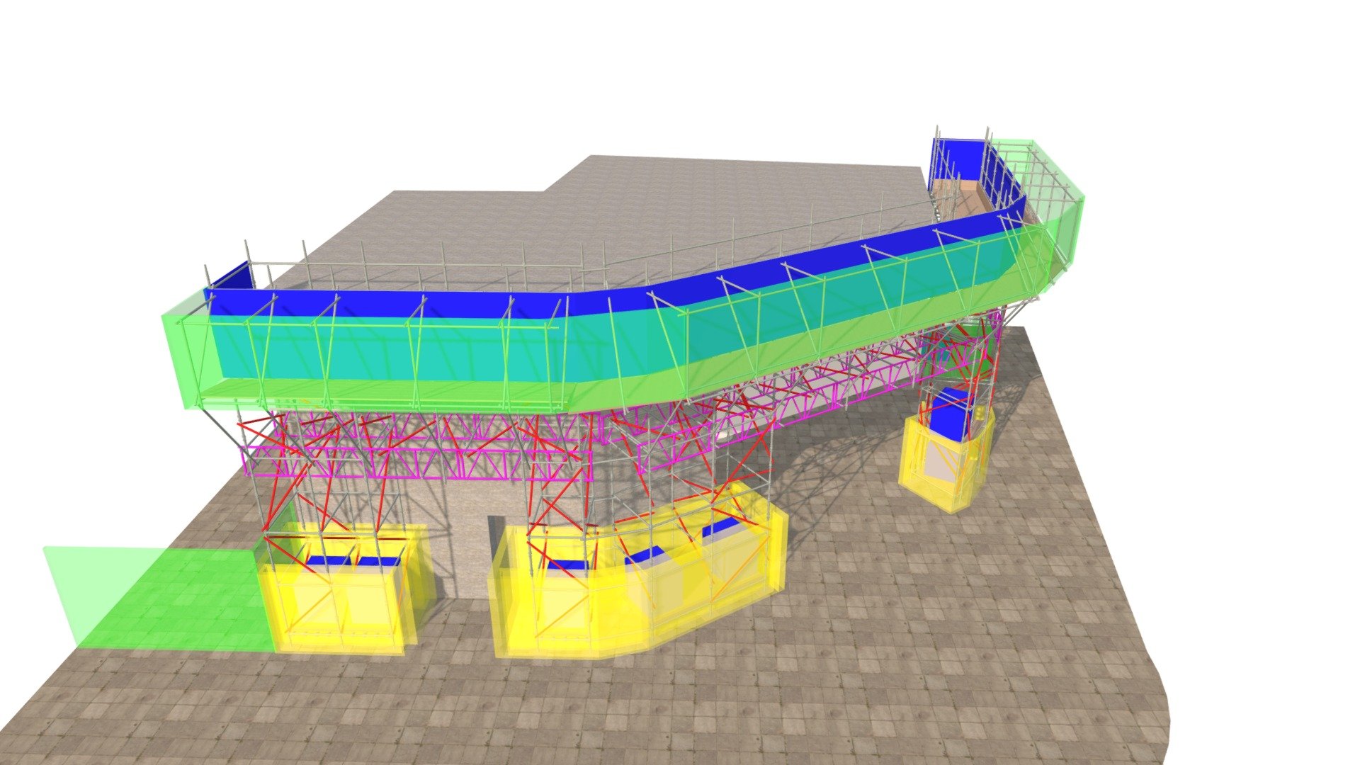 Soho Place - Front gantry protection scaffold - 3D model by Node ...